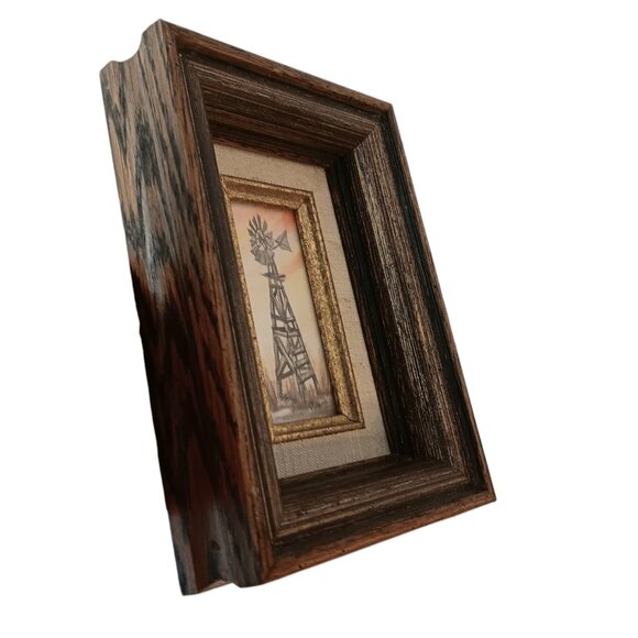 Vintage | Art | Vintage Texas Windmill Miniature Painting Signed Connie ...